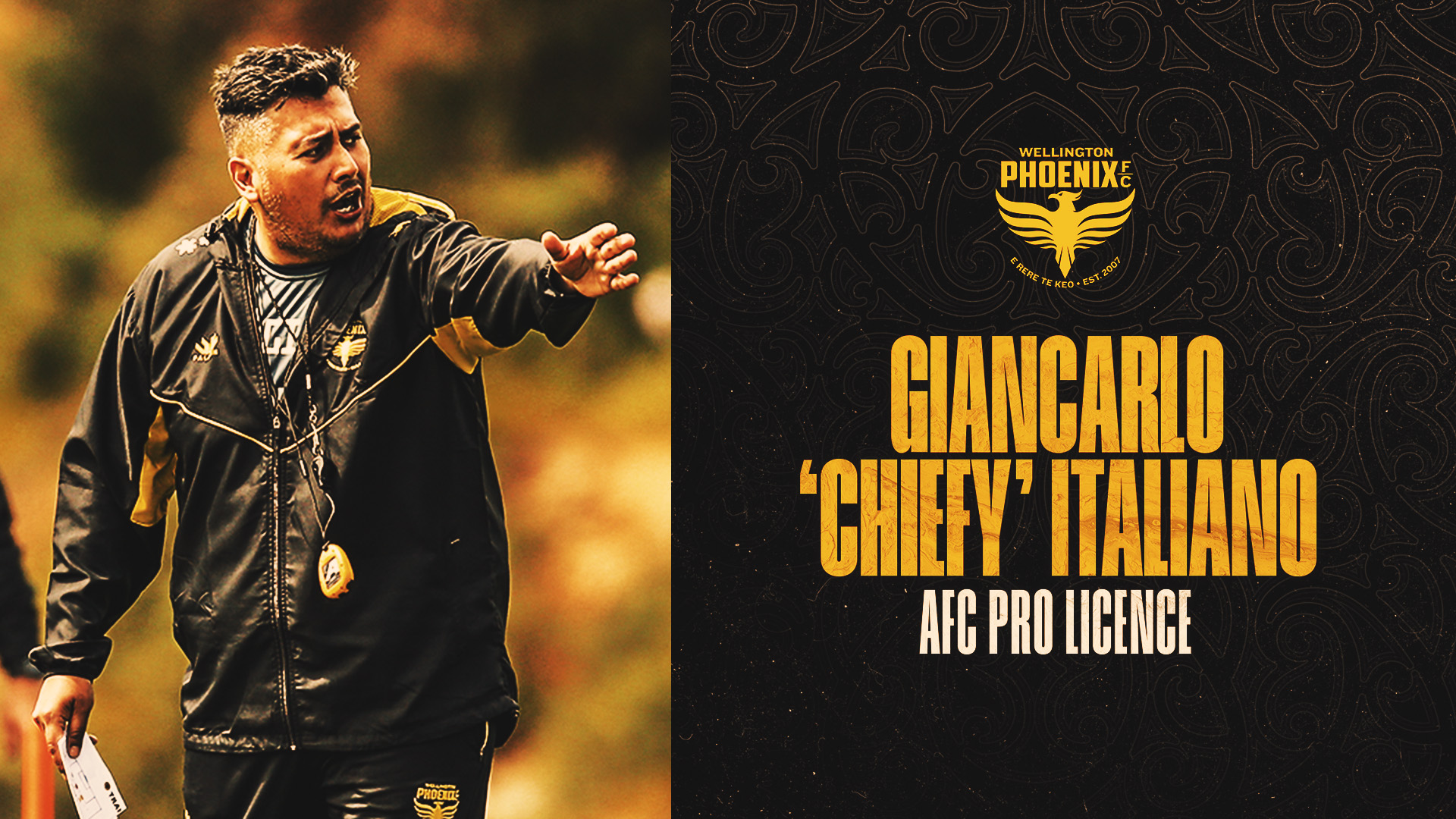 Chiefy secures coveted pro licence - Wellington Phoenix